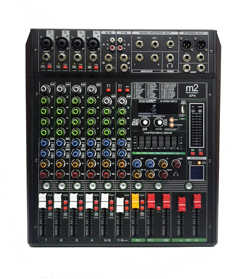 Mixer Análogo de 8 Canales Gris M2 Modelo: XP-8 cod.020202040 – Hidalgo ...