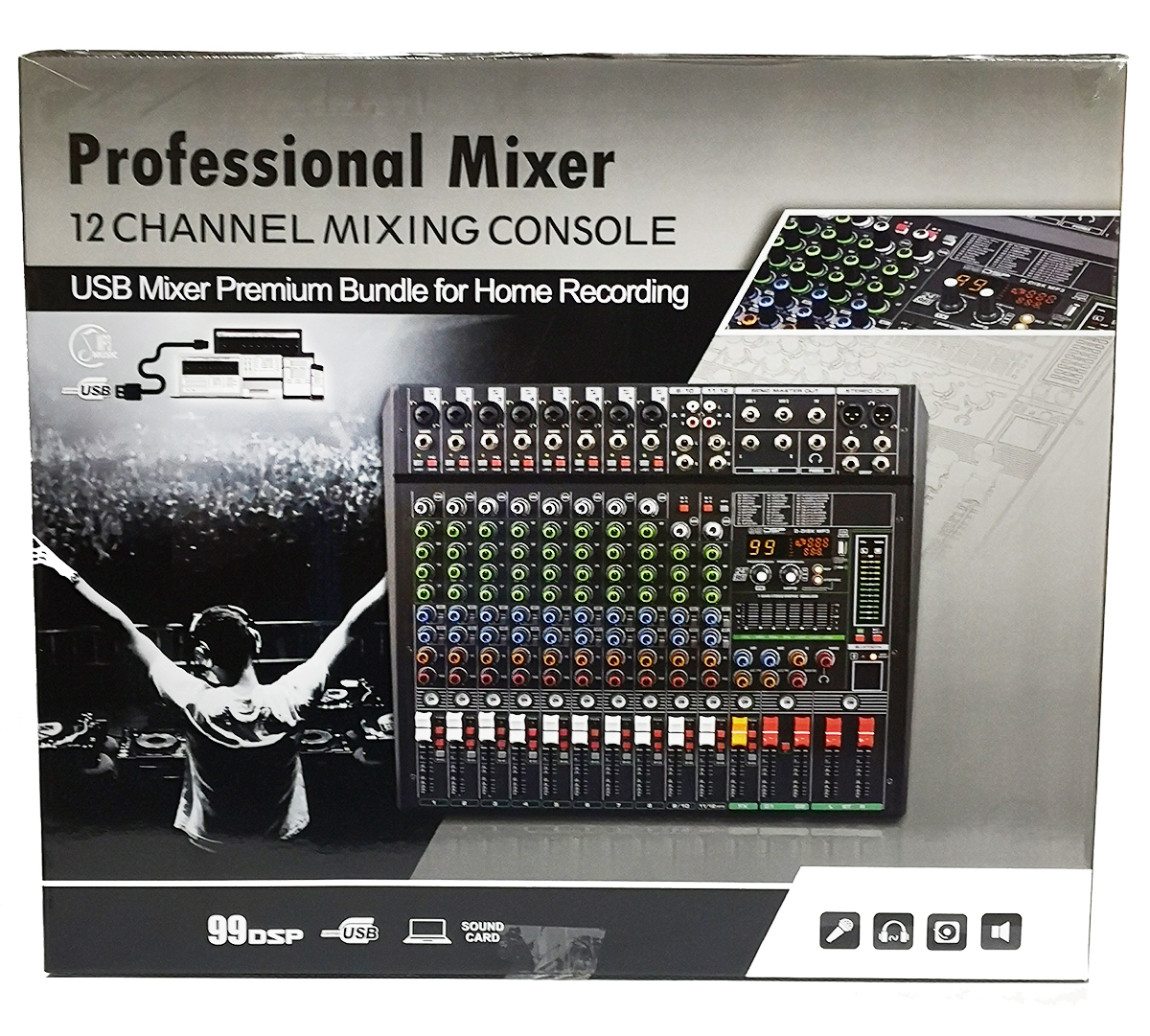 Mixer Análogo M2 de 12 canales Gris Modelo: XP-12 cod.020202045 ...
